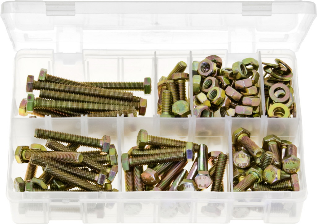 M8 setscrews nuts and washers zinc plated